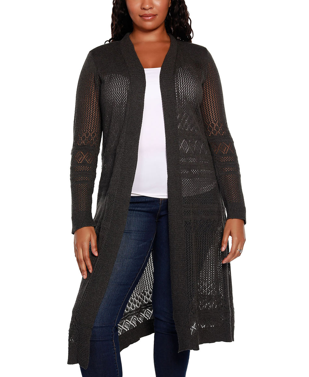 Plus Size Pointelle-Stitch Duster Cardigan – Buy Outlet